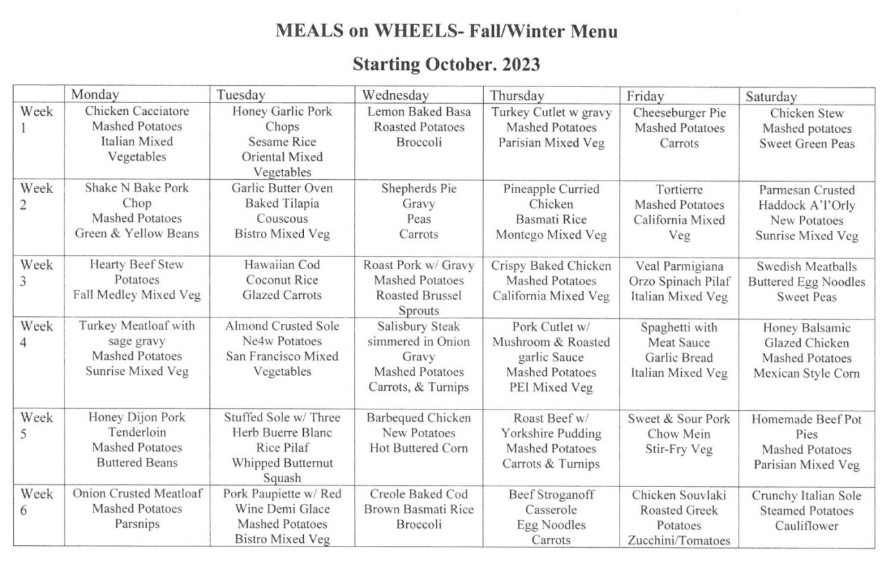 Meals On Wheels - Kiwanis Village Nanaimo